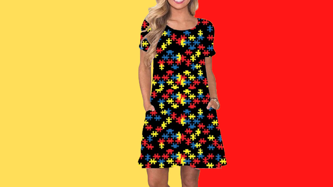 Autism Puzzle Piece Dress – All Things Autism Staar Fields